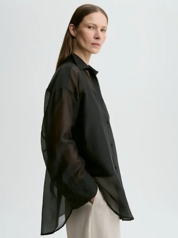 BY MALENE BIRGER Derris Silk Organza Shirt - Black