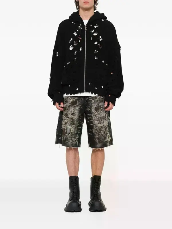 THUG CLUB Distressed Knit Hoodie