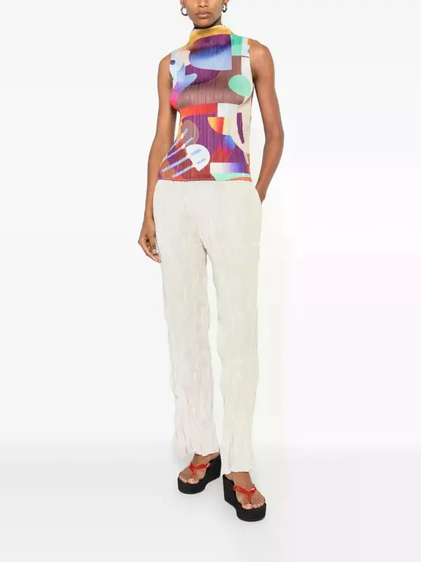 GONGDID DESIGN Crinkled Finish Elasticated Waist Trousers