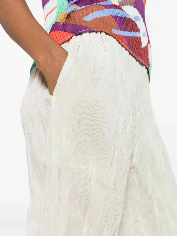 GONGDID DESIGN Crinkled Finish Elasticated Waist Trousers