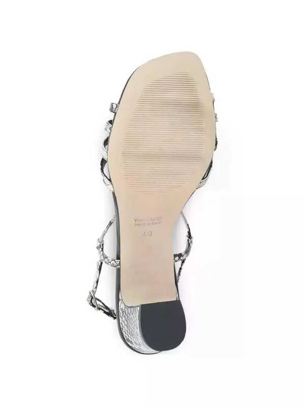JULIE DEE Snakeskin-effect Strappy Sandals