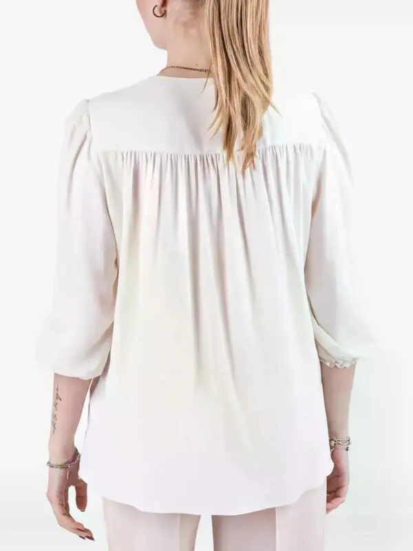 Seventy Gathered V-neck Blouse
