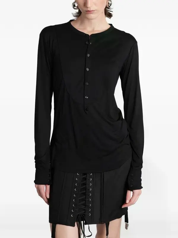 ANGELICA MONTINI Romi Bib-detail Sweatshirt - Black