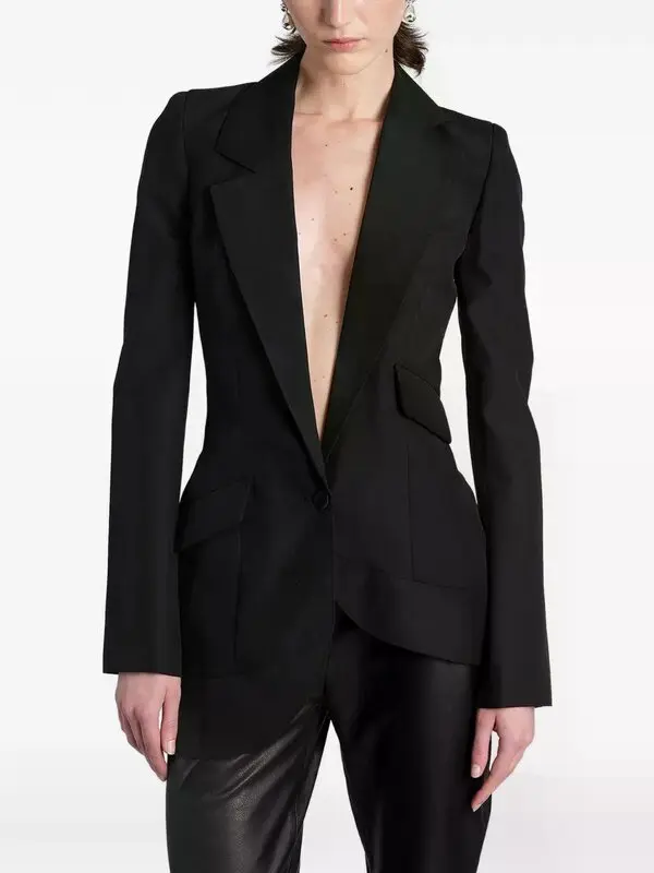 ANGELICA MONTINI Alice Asymmetric Blazer - Black