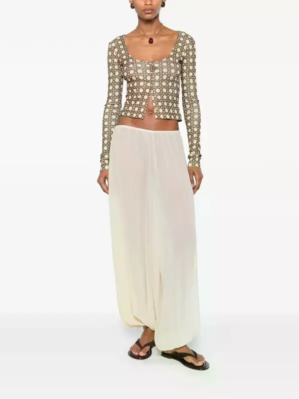 Nanushka Cropped Geometric-print Cardigan