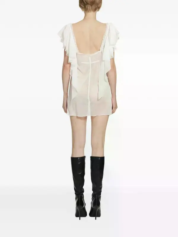 DAISY Ruffled Sleeve Draped Mini Dress