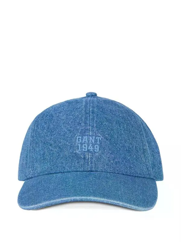 Gant Logo Embroidered Denim Cap - Blue