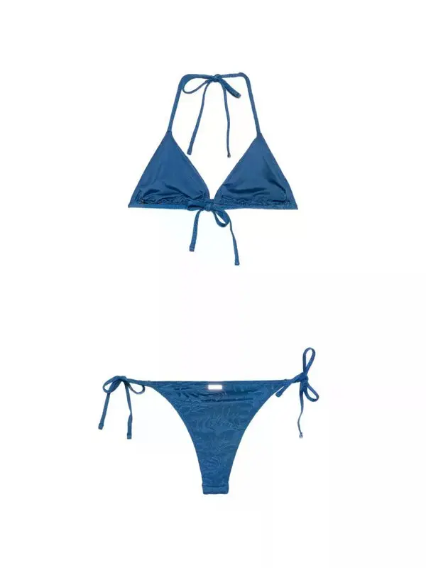 Emporio Armani Floral-jacquard Triangle Bikini