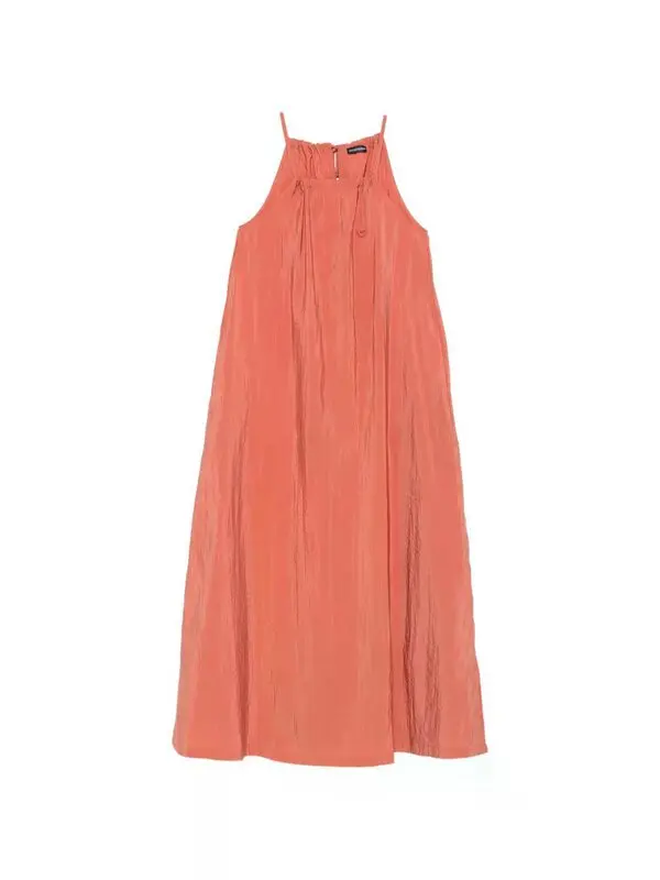 Emporio Armani Crinkled Halterneck Beach Dress - Orange