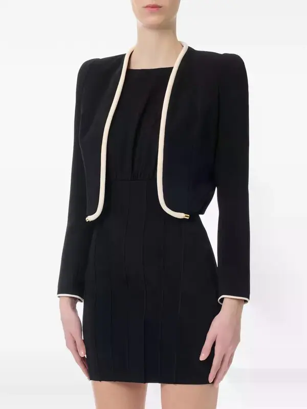 Elisabetta Franchi Crêpe Jacket With Contrast Piping - Black