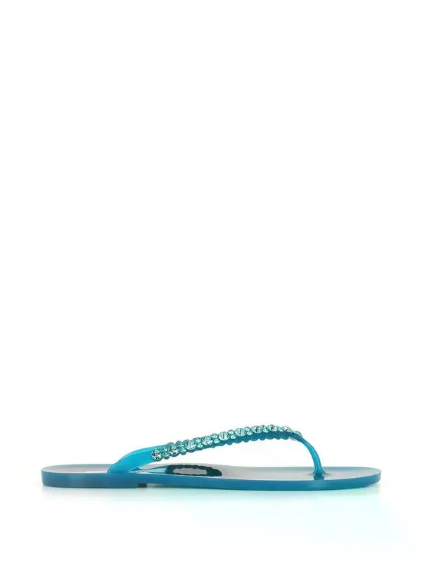 Menghi Embellished Flip Flops - Blue