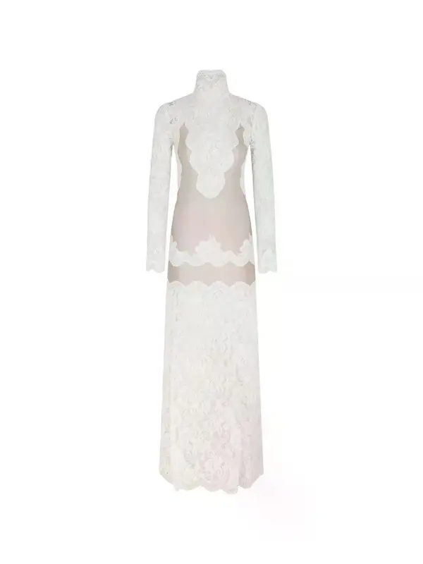Rabanne Lace-panelled Maxi Dress - Neutrals