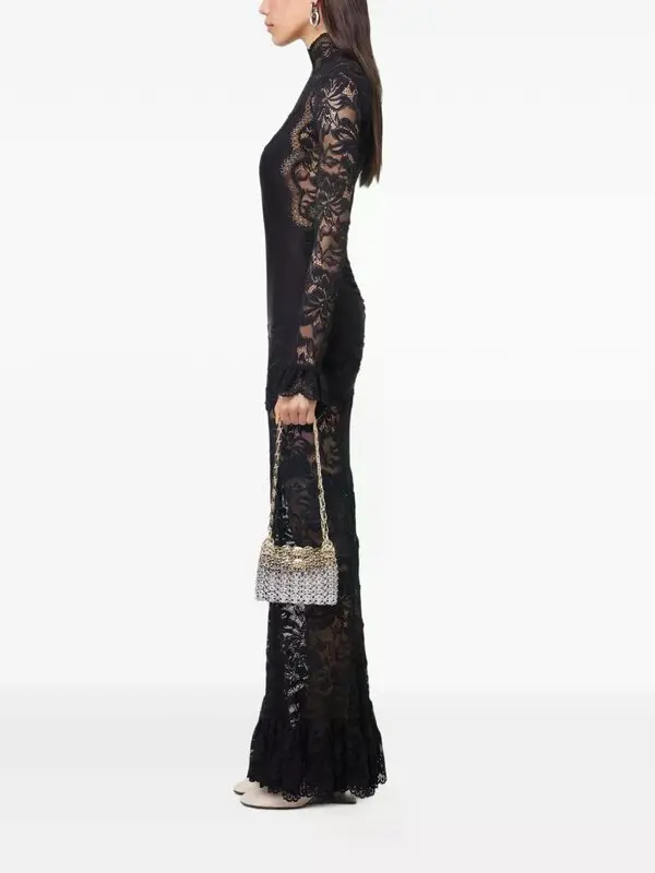 Rabanne Lace-panelled Maxi Dress - Black