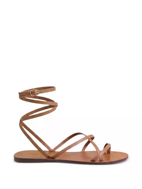 Manebí X Alex Rivière Studio Valentina Leather Flat Sandals - Brown