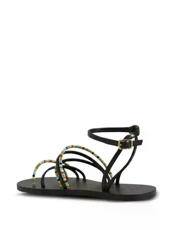 Manebí Bead-embellished Ankle-strap Flat Sandals