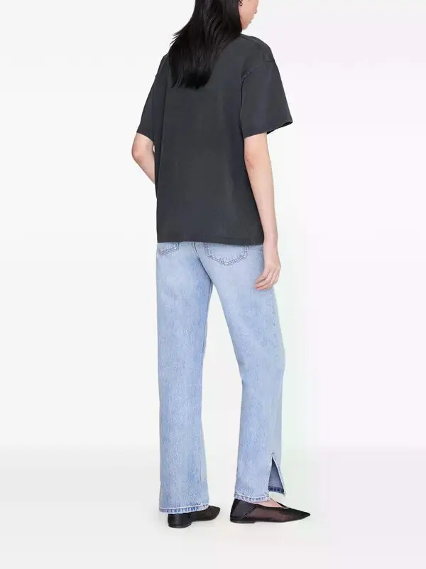 ANINE BING Melrose Stencil-print Cotton T-shirt - Black