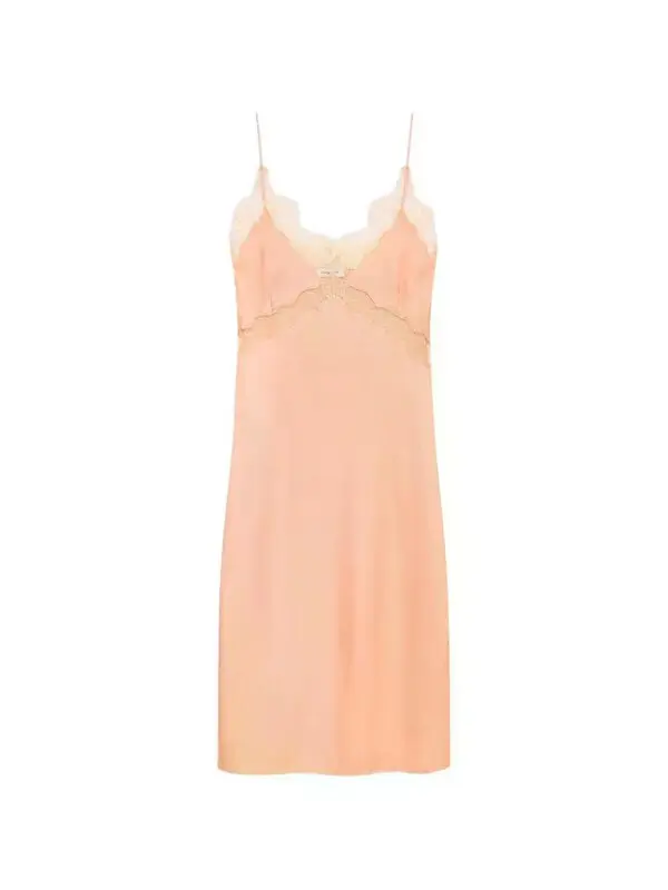 ANINE BING Carissa Lace-trim Midi Dress - Orange