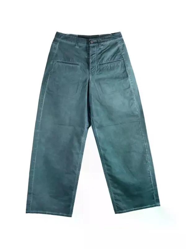 UMA WANG Straight-leg Logo-patch Trousers