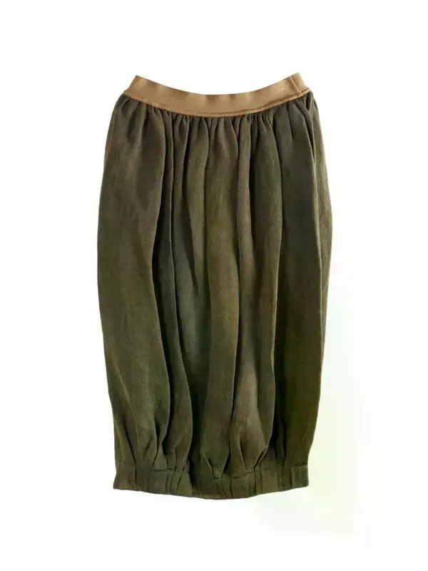UMA WANG Gathered-hem Midi Skirt - Brown