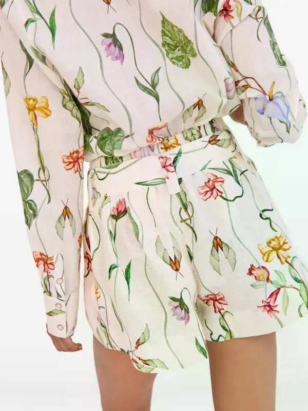 Cara Cara Bennie Floral-print Linen Shorts
