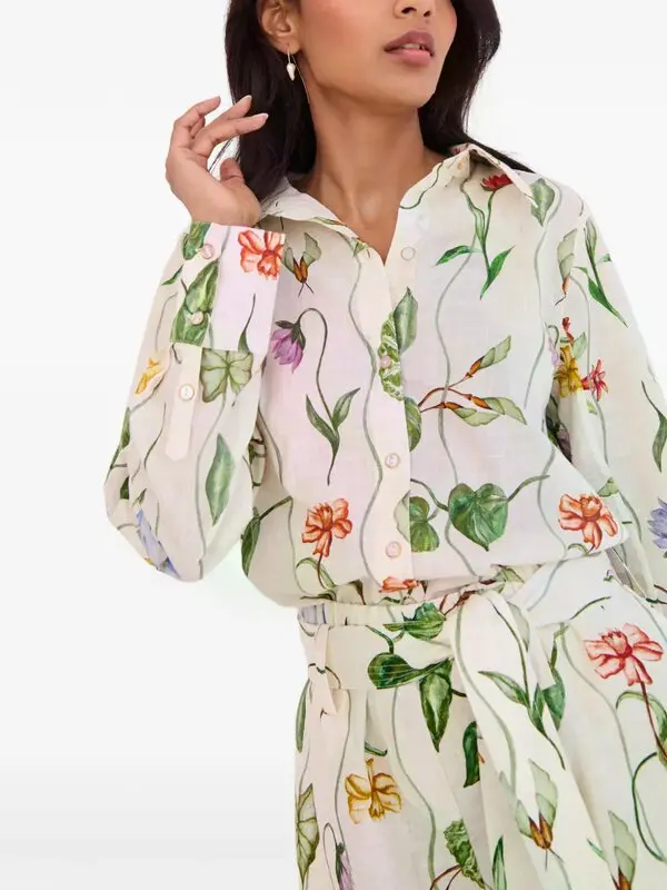 Cara Cara Bennie Floral-print Linen Shorts