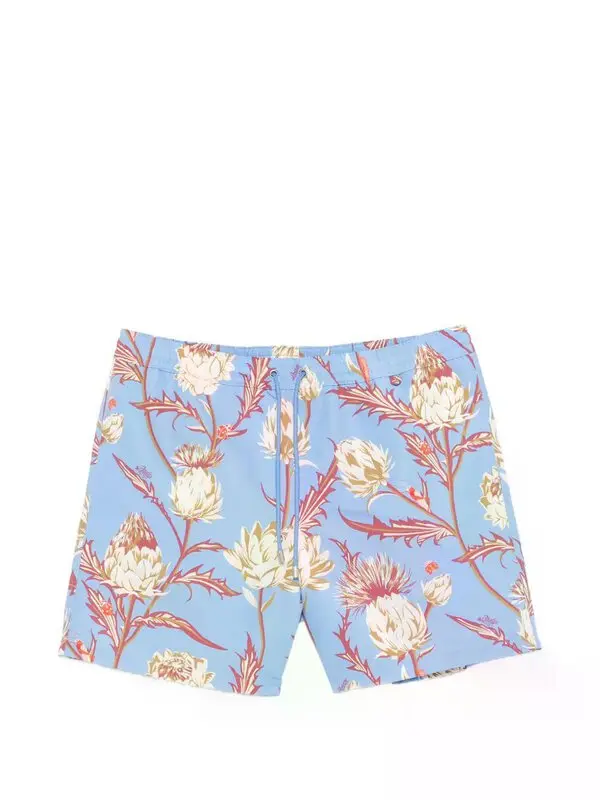 Loewe X Paula's Ibiza Floral-print Swim Shorts - Blue