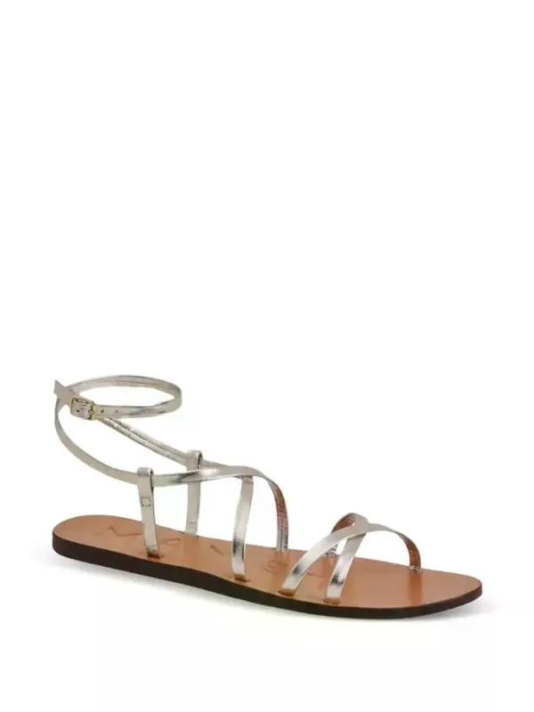 Manebí Metallic Ankle-strap Flat Sandals - Gold