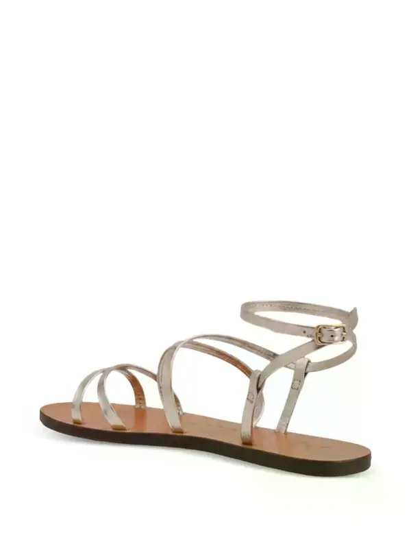 Manebí Metallic Ankle-strap Flat Sandals