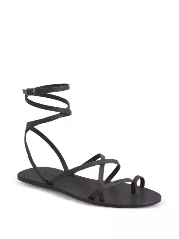 Manebí X Alex Rivière Studio Valentina Ankle-tie Flat Sandals - Black