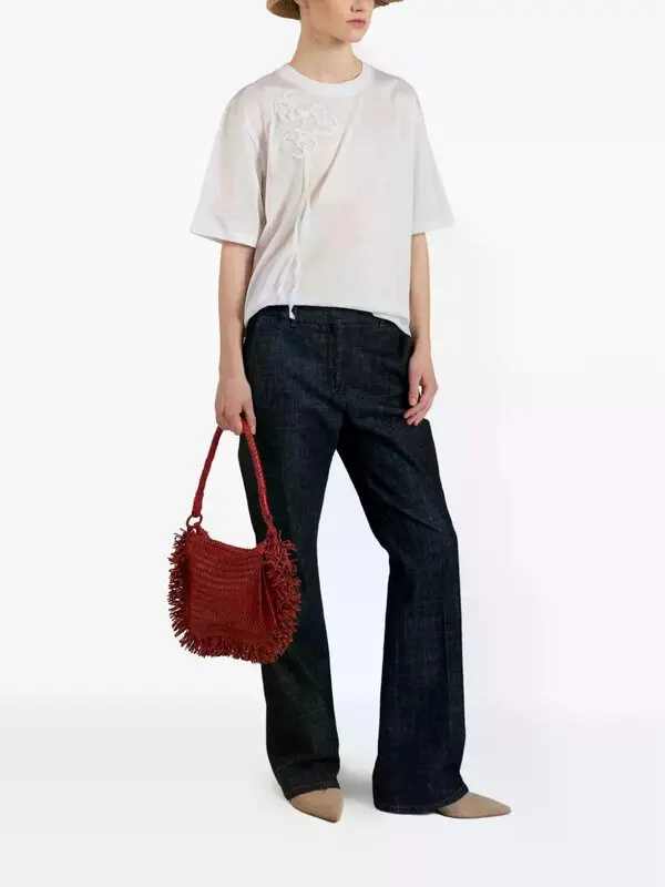 SLOWEAR Flower Embroidery T-shirt - White