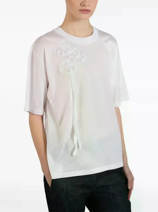 SLOWEAR Flower Embroidery T-shirt