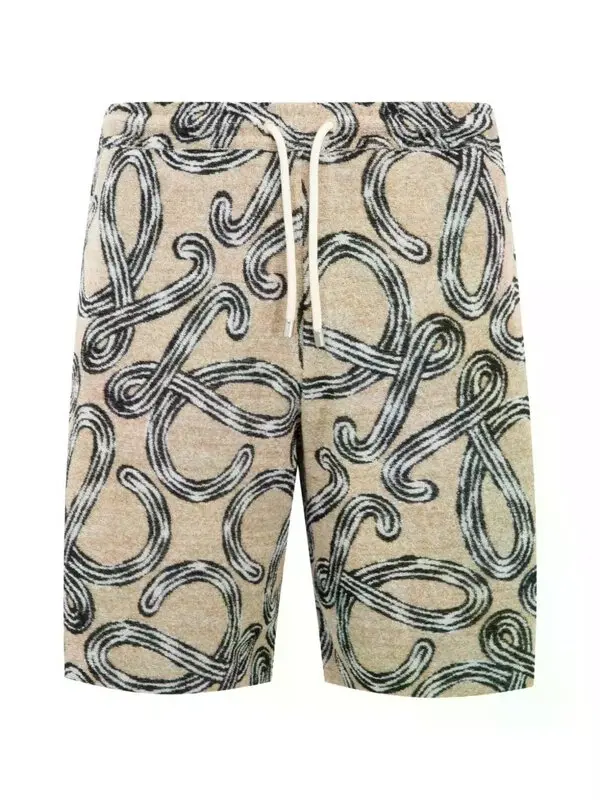 Loewe Anagram Pattern Drawstring Shorts