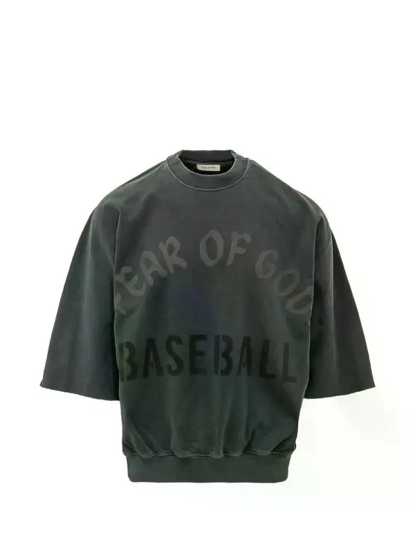 Fear Of God Logo-print Short-sleeve Sweatshirt - Black
