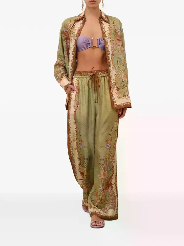 Zimmermann Indra Floral Print Wide Leg Trousers