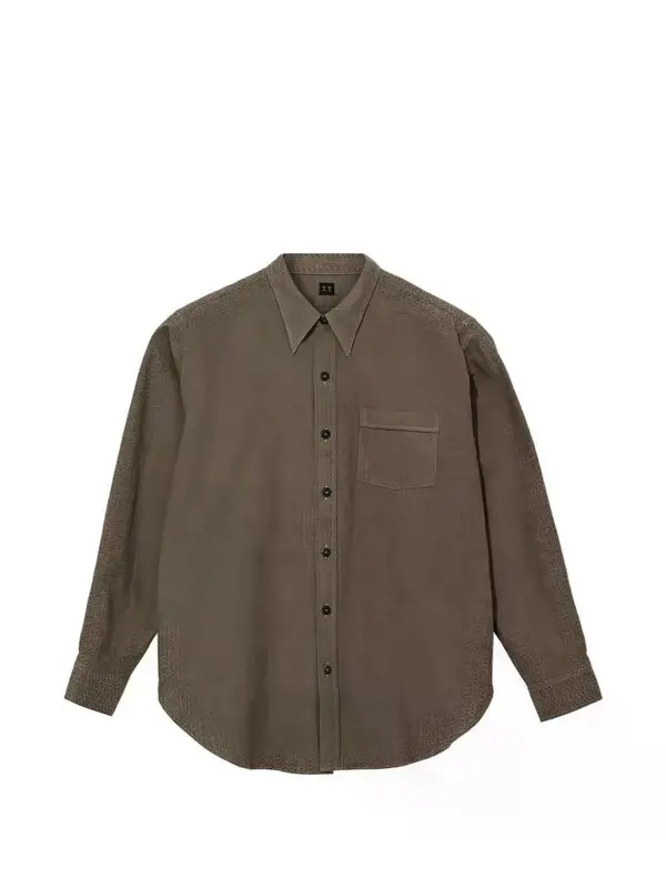 TAIGA TAKAHASHI Narrow-collar Zigzag-weave Shirt