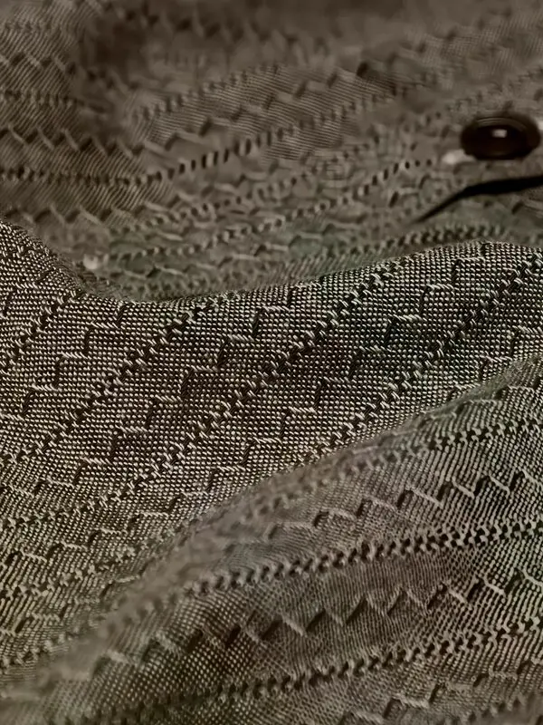 TAIGA TAKAHASHI Narrow-collar Zigzag-weave Shirt
