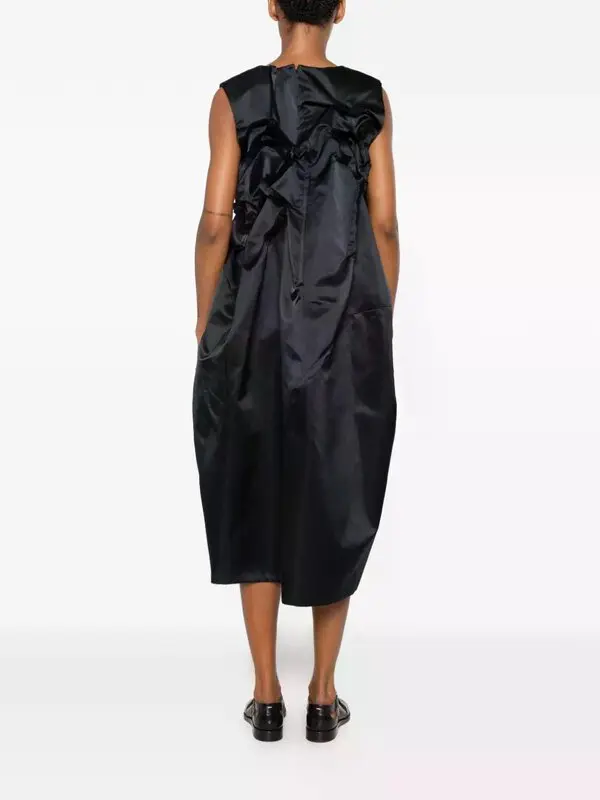 Comme Des Garçons Ruffled Satin Midi Dress