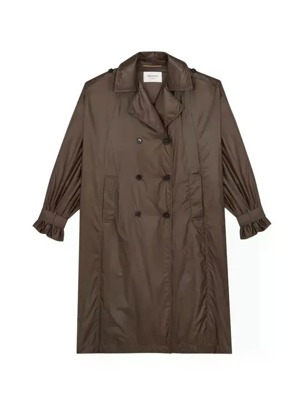 Saint Laurent Double-breasted Trench Coat - Green