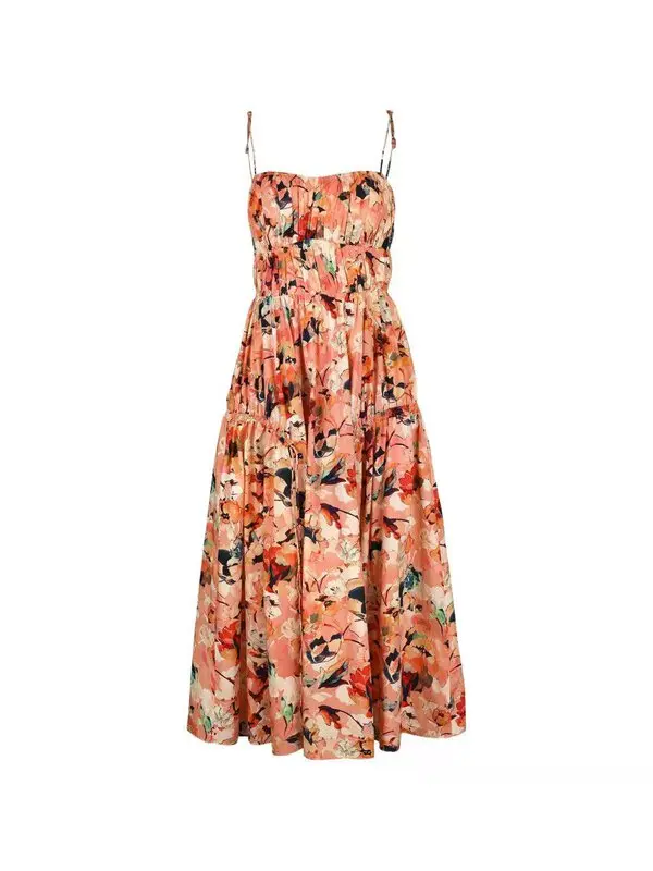 Ulla Johnson Vidri Floral-print Dress - Orange