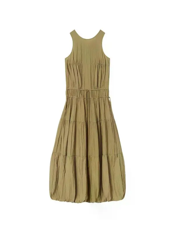 Co Collection Pleated Tiered Dress - Green