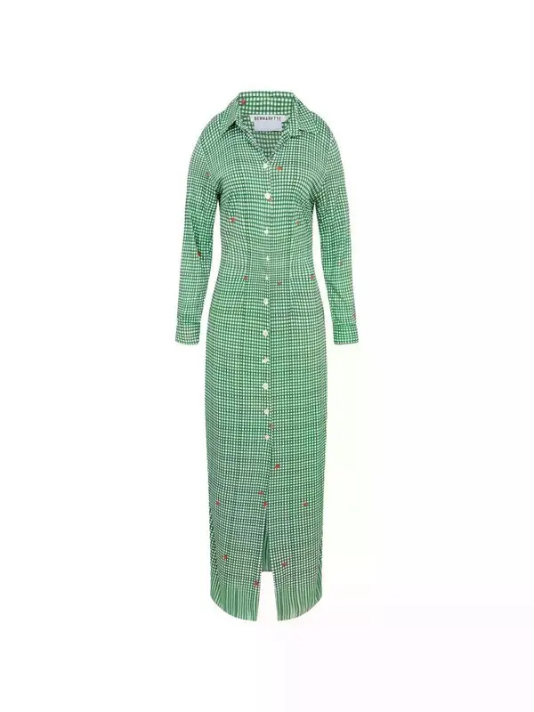 Bernadette Baby Gingham-print Shirt Dress - Green