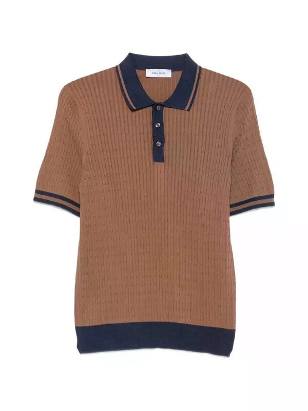 GRAN SASSO Cable-knit Polo Shirt
