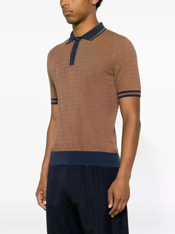 GRAN SASSO Cable-knit Polo Shirt
