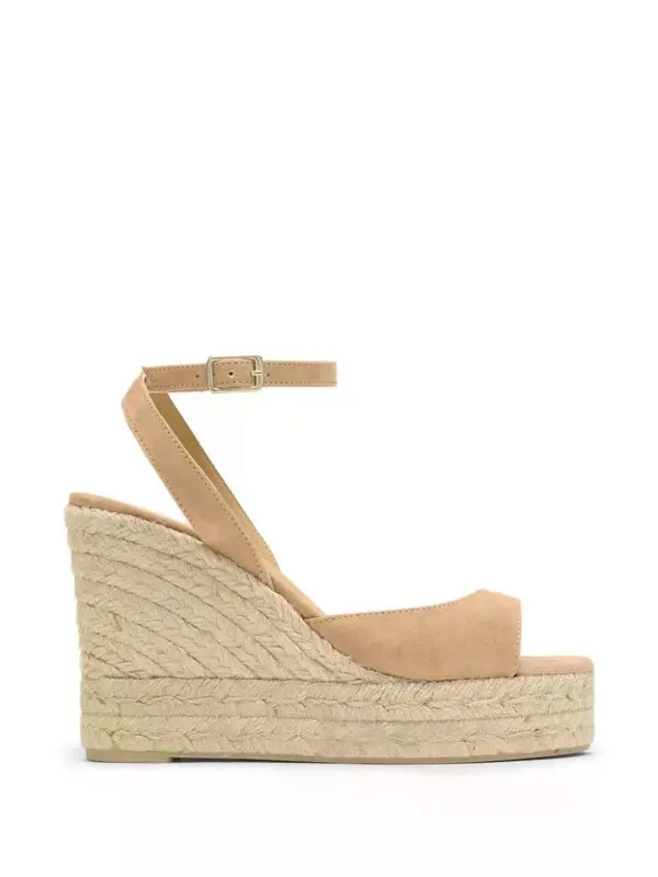 CastaÑer Blair Suede Wedge Sandals - Neutrals