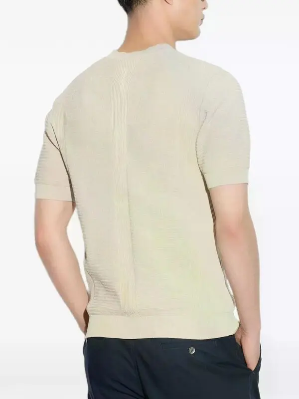 PAOLO PECORA Textured-knit Short-sleeve T-shirt