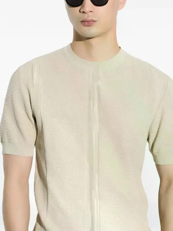 PAOLO PECORA Textured-knit Short-sleeve T-shirt