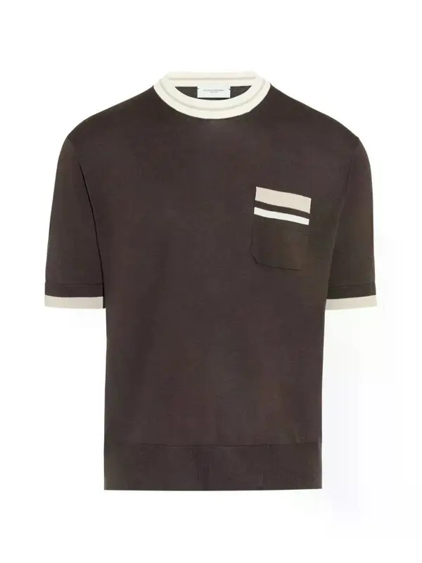 PAOLO PECORA Short-sleeve Crew Neck Sweater - Brown