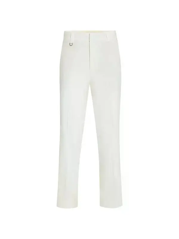 PAOLO PECORA Stretch-linen Loose-fit Chino Trousers - White
