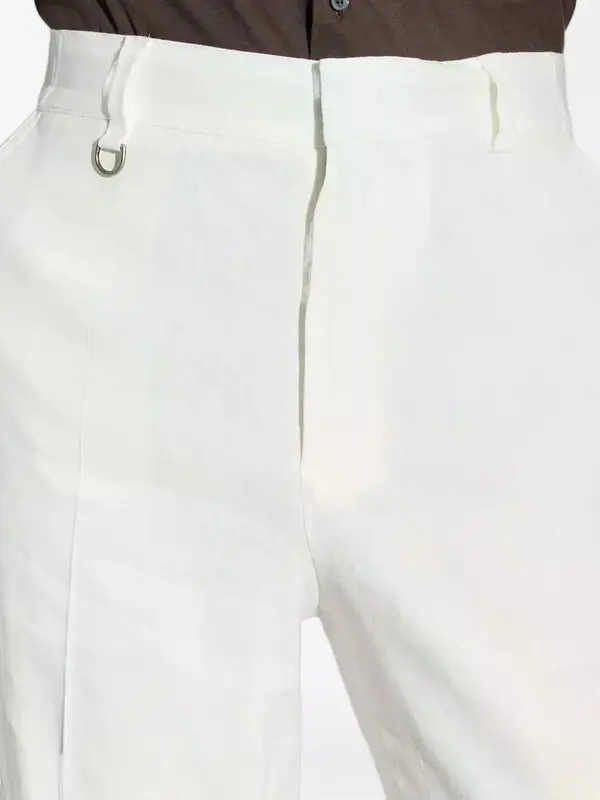 PAOLO PECORA Stretch-linen Loose-fit Chino Trousers - White