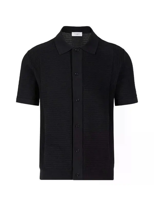 PAOLO PECORA Textured-knit Short-sleeve Shirt